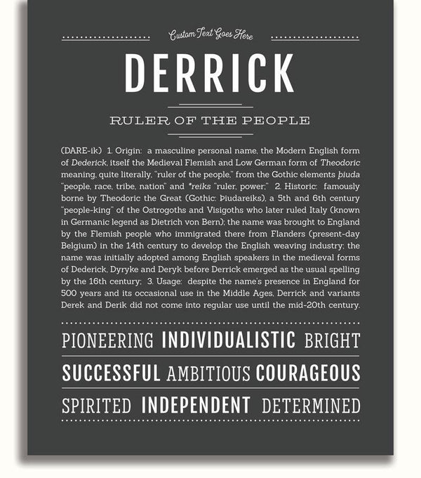Derrick | Name Art Print - Personalized Custom Gifts – Name Stories
