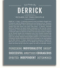 Derrick Personalized Name Meaning Art Prints – Name Stories