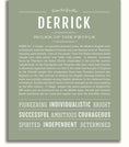 Derrick Personalized Name Meaning Art Prints – Name Stories