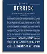 Derrick Personalized Name Meaning Art Prints – Name Stories