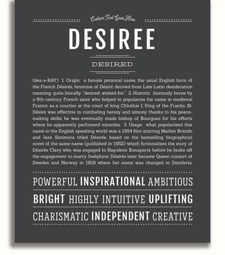 Desiree | Name Art Print – Name Stories