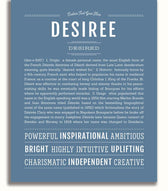 Desiree Personalized Name Meaning Art Prints – Name Stories
