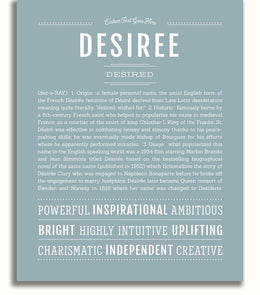 Desiree Personalized Name Meaning Art Prints – Name Stories