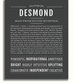 Desmond Personalized Name Meaning Art Prints – Name Stories