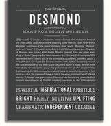 Desmond | Name Art Print – Name Stories