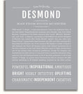 Desmond | Name Art Print – Name Stories