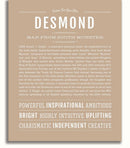 Desmond | Name Art Print – Name Stories