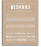 Desmond Personalized Name Meaning Art Prints – Name Stories