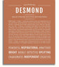 Desmond Personalized Name Meaning Art Prints – Name Stories