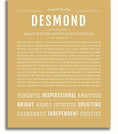 Desmond Personalized Name Meaning Art Prints – Name Stories