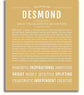 Desmond Personalized Name Meaning Art Prints – Name Stories
