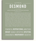 Desmond | Name Art Print – Name Stories