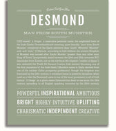 Desmond | Name Art Print – Name Stories
