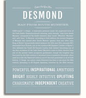 Desmond Personalized Name Meaning Art Prints – Name Stories