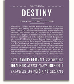 Destiny | Name Art Print – Name Stories