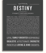 Destiny | Name Art Print – Name Stories