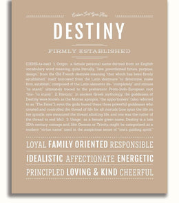 Destiny | Name Art Print – Name Stories