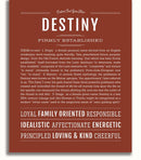Destiny | Name Art Print – Name Stories