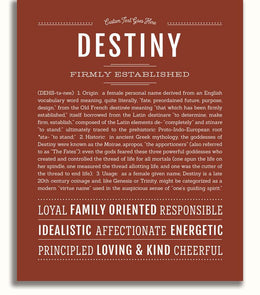 Destiny | Name Art Print – Name Stories
