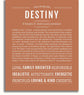 Destiny Personalized Name Meaning Art Prints – Name Stories