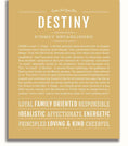 Destiny | Name Art Print – Name Stories