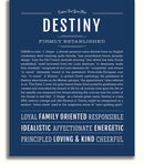 Destiny | Name Art Print – Name Stories