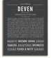 Deven Personalized Name Meaning Art Prints – Name Stories