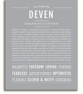 Deven Personalized Name Meaning Art Prints – Name Stories