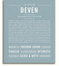 Deven Personalized Name Meaning Art Prints – Name Stories
