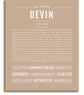 Devin Personalized Name Meaning Art Prints – Name Stories