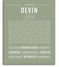 Devin Personalized Name Meaning Art Prints – Name Stories