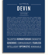 Devin (male) | Name Art Print – Name Stories