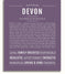 Devon Personalized Name Meaning Art Prints – Name Stories