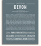 Devon Personalized Name Meaning Art Prints – Name Stories