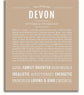Devon (male) | Name Art Print – Name Stories