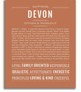 Devon (male) | Name Art Print – Name Stories