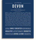 Devon (male) | Name Art Print – Name Stories
