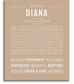 Diana | Name Art Print – Name Stories