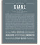 Diane Personalized Name Meaning Art Prints – Name Stories