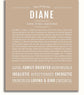 Diane Personalized Name Meaning Art Prints – Name Stories