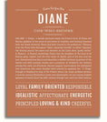 Diane Personalized Name Meaning Art Prints – Name Stories