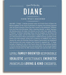 Diane Personalized Name Meaning Art Prints – Name Stories