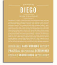 Diego Personalized Name Meaning Art Prints – Name Stories