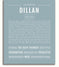 Dillan Personalized Name Meaning Art Prints – Name Stories