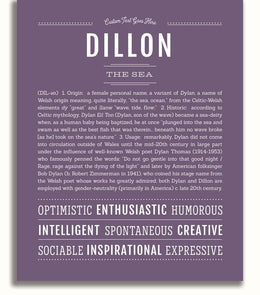Dillon (female) | Name Art Print – Name Stories