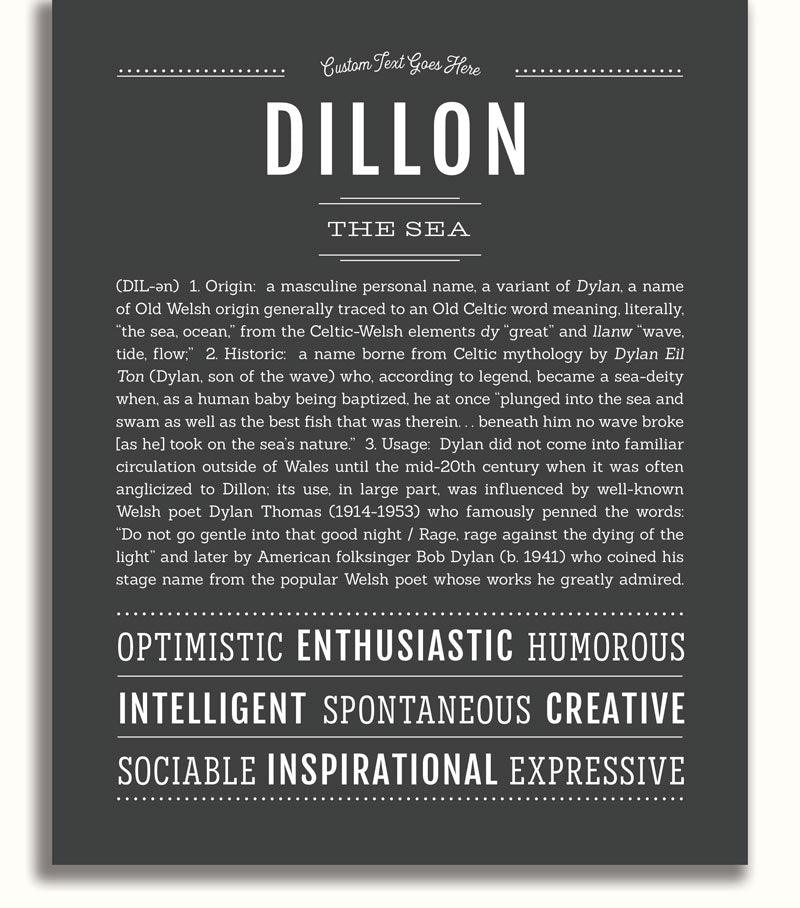 Dillon (male) | Name Art Print – Name Stories