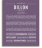 Dillon Personalized Name Meaning Art Prints – Name Stories