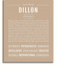 Dillon Personalized Name Meaning Art Prints – Name Stories