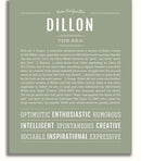 Dillon Personalized Name Meaning Art Prints – Name Stories