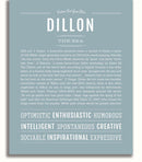 Dillon Personalized Name Meaning Art Prints – Name Stories